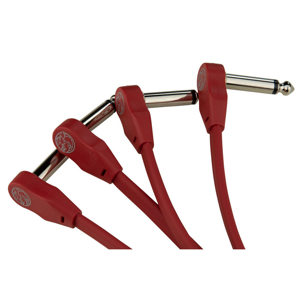 Pig Hog Lil' Pigs Low Profile Patch Cables 6" 4 Pack in Candy Apple Re