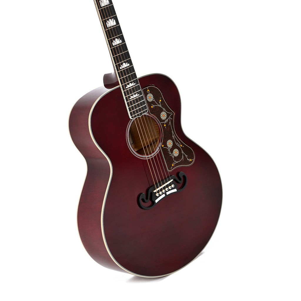 Sigma GJA-SG200WR Jumbo Acoustic Electric Guitar in Wine Red