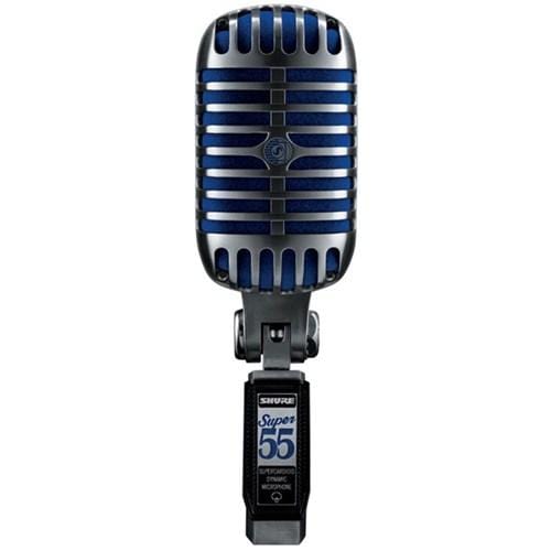 Shure Super 55 Vintage Dynamic Birdcage-Style Vocal Mic (Chrome/Blue)